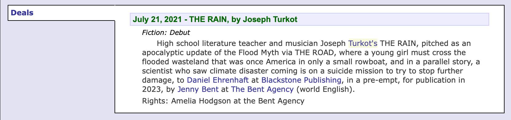 My First Ever Book Deal! – Joseph A. Turkot